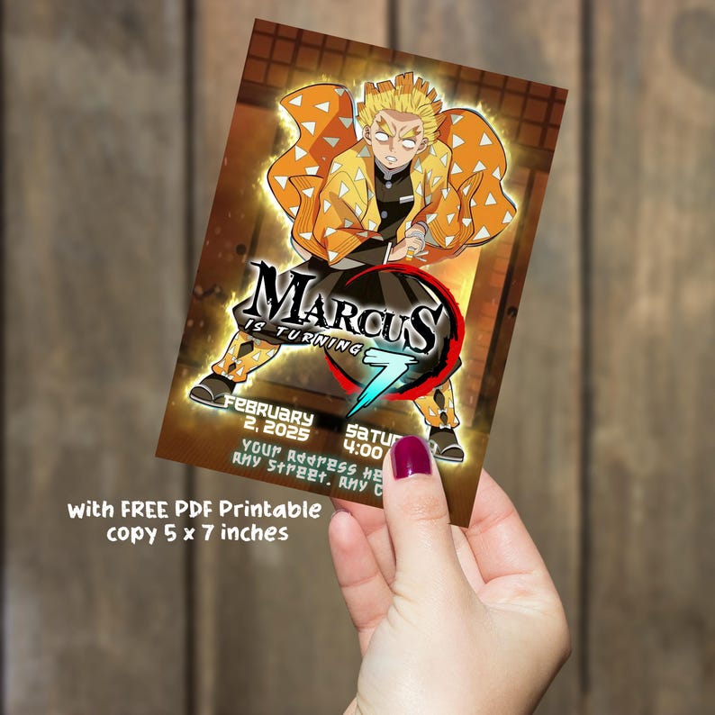 Invitación de cumpleaños de Zeni-tsu de Slayer: Video Anime ...