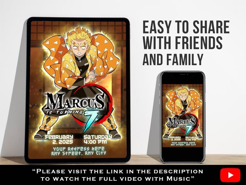 Invitación de cumpleaños de Zeni-tsu de Slayer: Video Anime ...