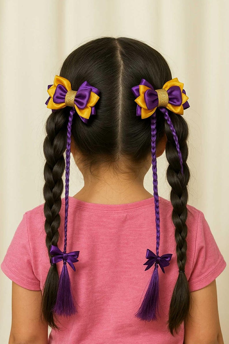 2 Pcs. Kpop Demon Hunters Bow Inspired, Kpop Demon Hunters Hair Bow, Cheer Bow, Huntrix Bow ...