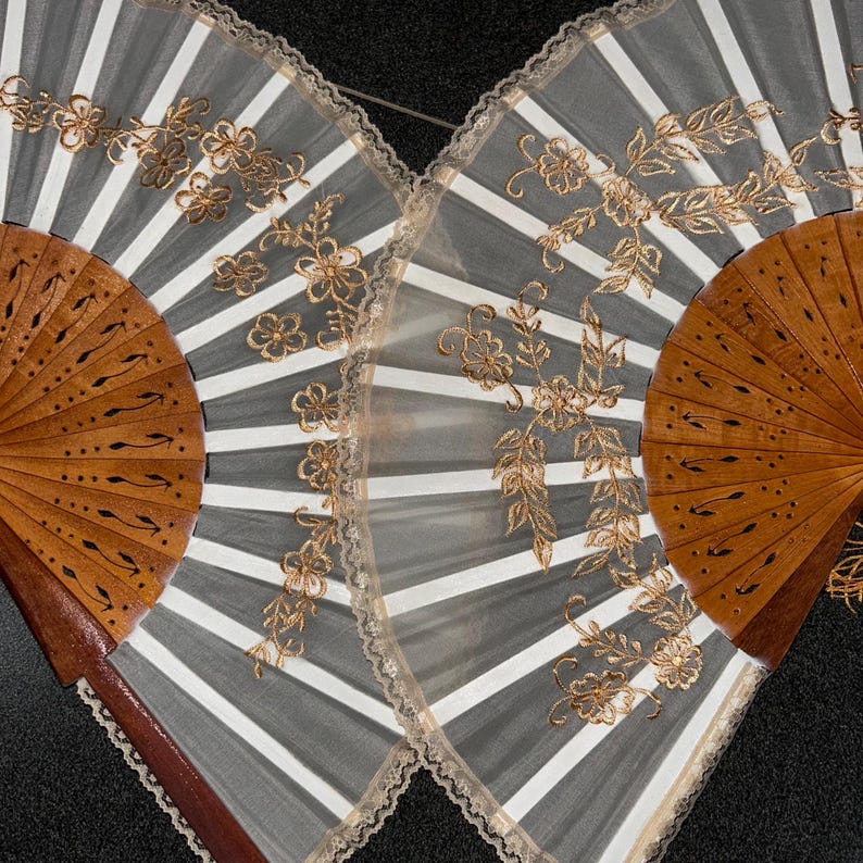 Handmade Jusi & Mahogany Hand Fan: Filipino Pamaypay (9 X 16 Inches) - Etsy