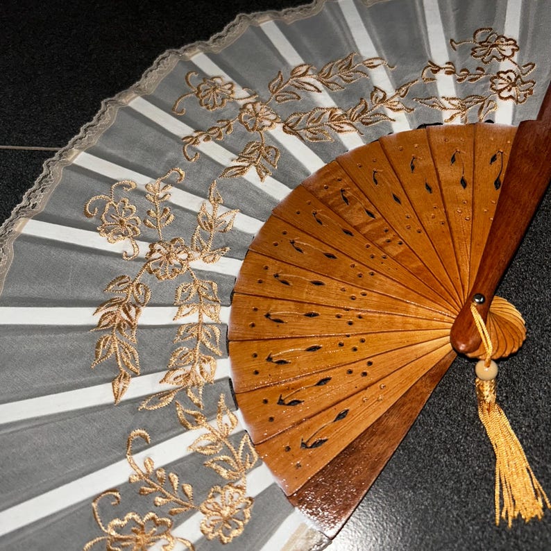 Handmade Jusi & Mahogany Hand Fan: Filipino Pamaypay (9 X 16 Inches) - Etsy