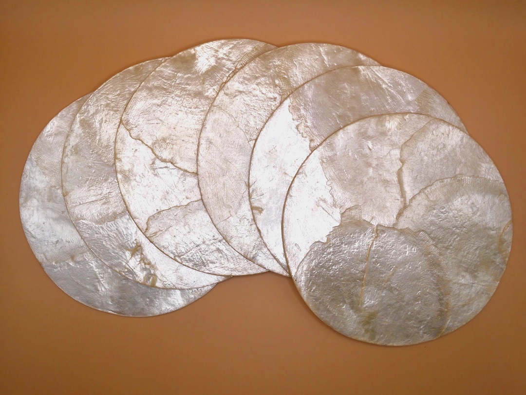 Set of 6 Coasters Made From Capiz Shell - Authentic Philippine ...