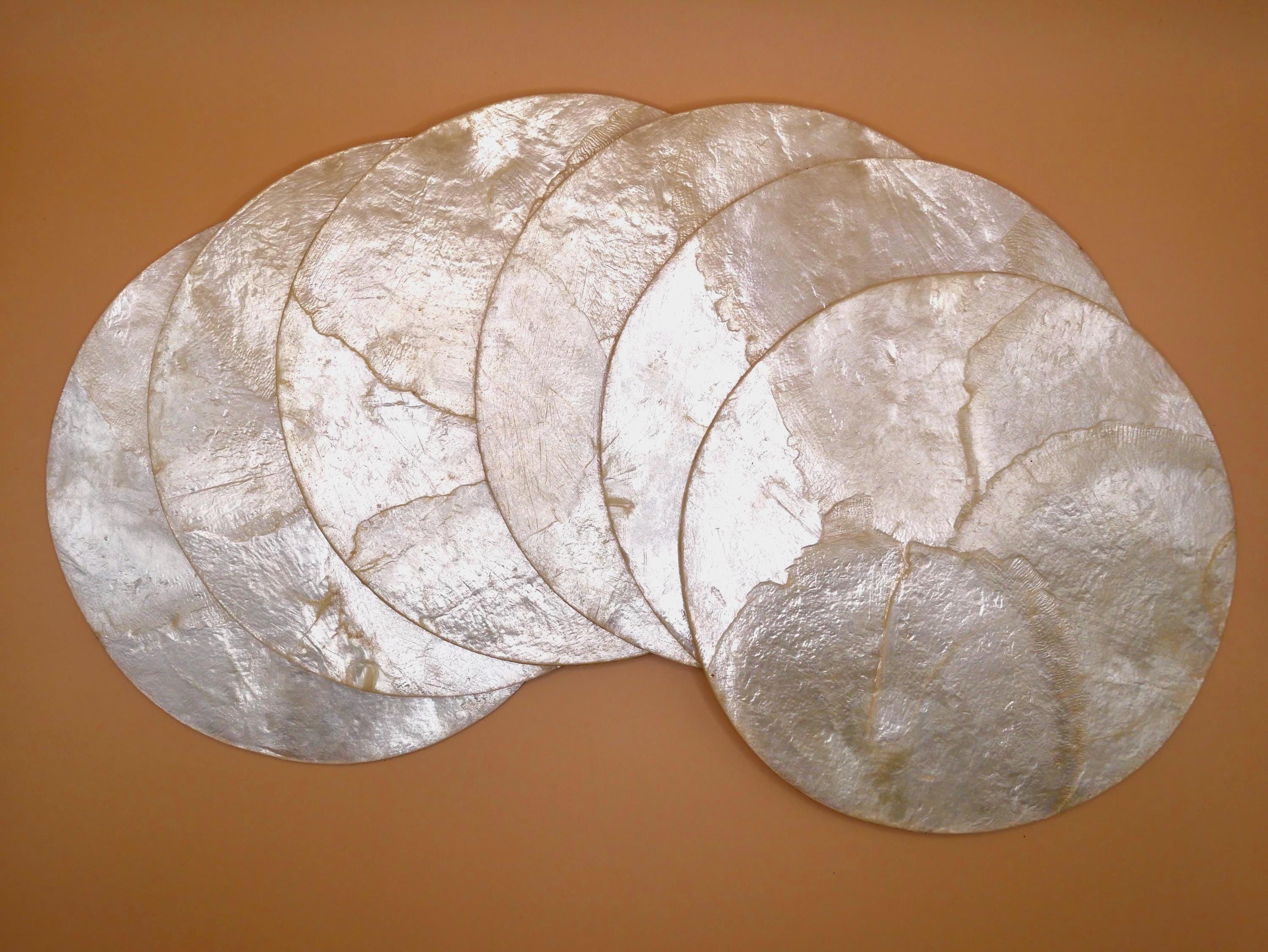 Set of 6 Coasters Made From Capiz Shell - Authentic Philippine ...