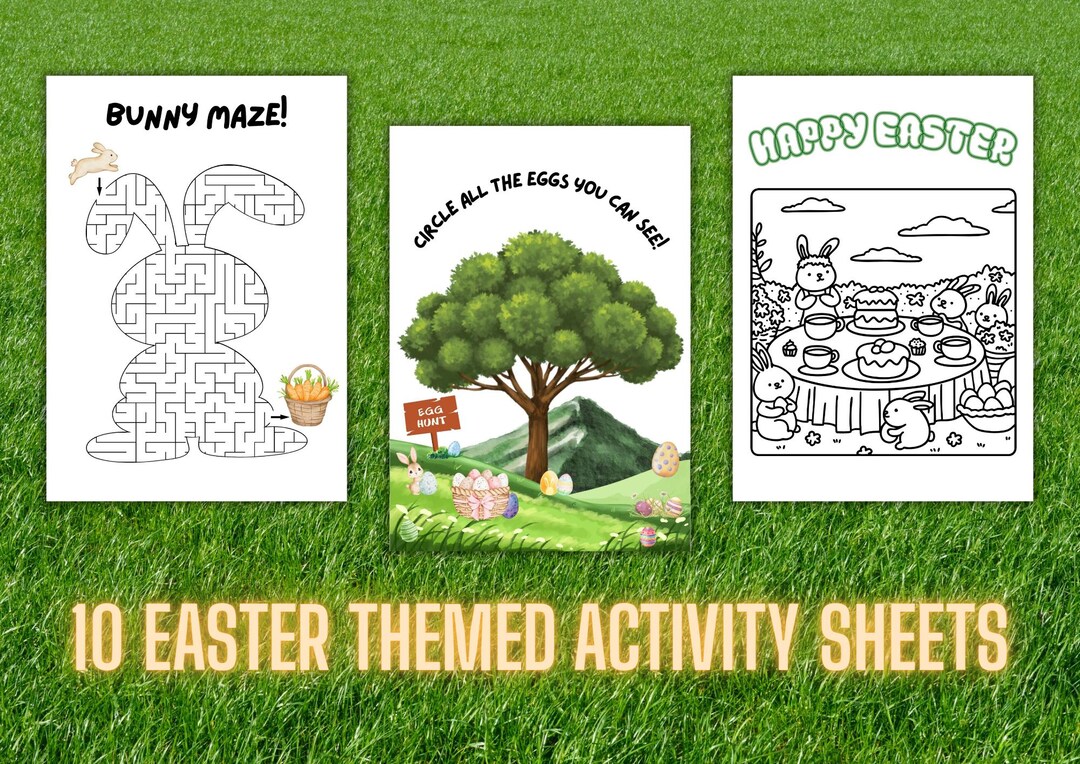 10 Easter Themed Activity Sheets - Etsy