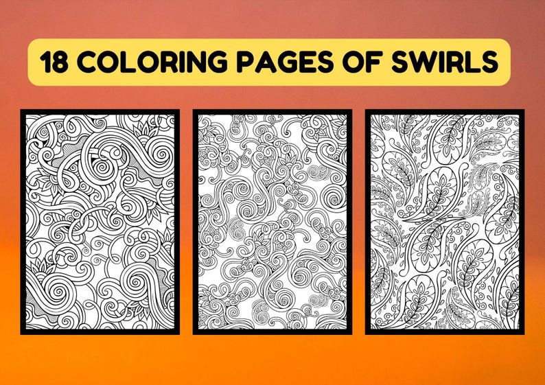 Swirls Coloring Pages - Etsy