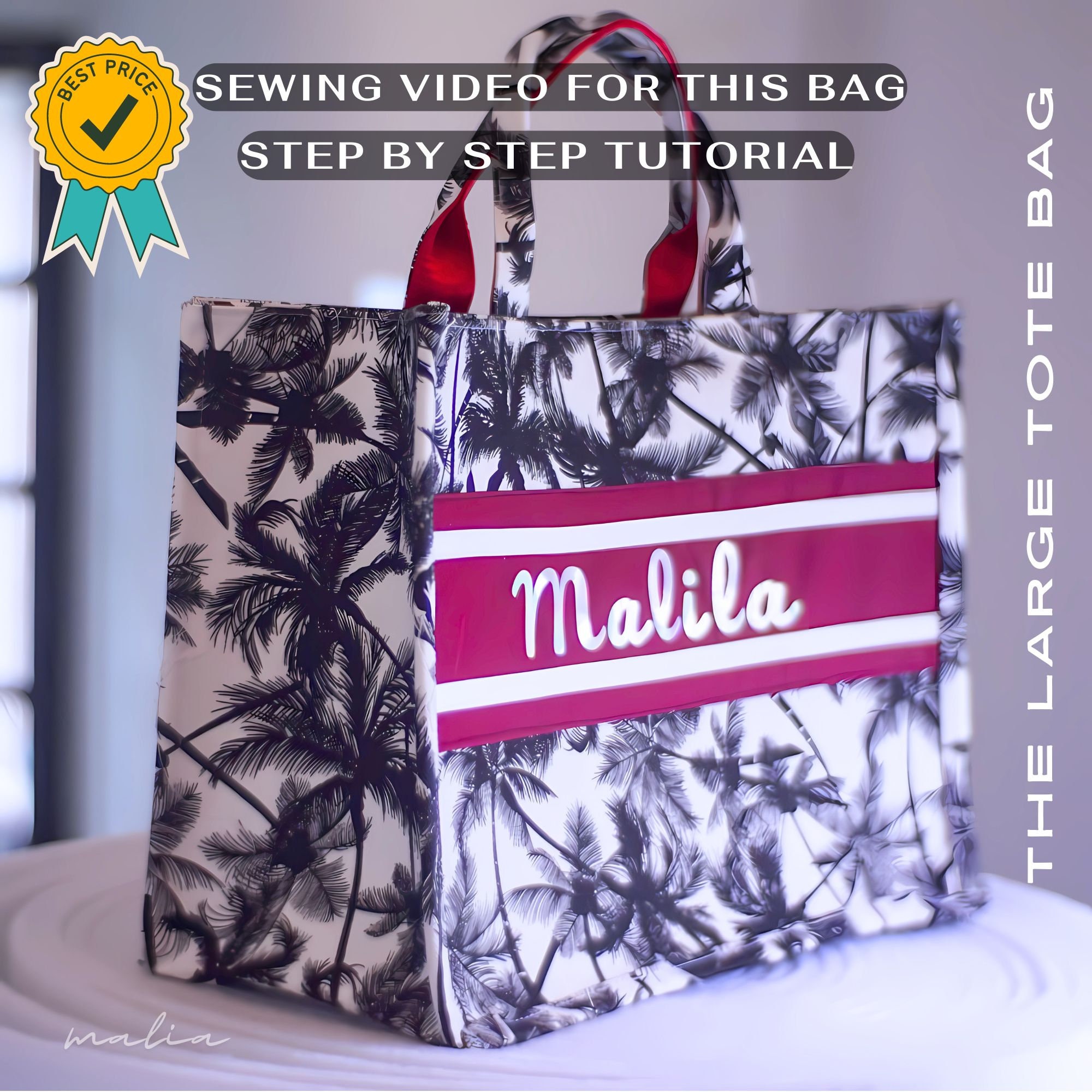 Easy Tote Bag Sewing Pattern | DIY Large Tote | PDF Instant Download - Etsy