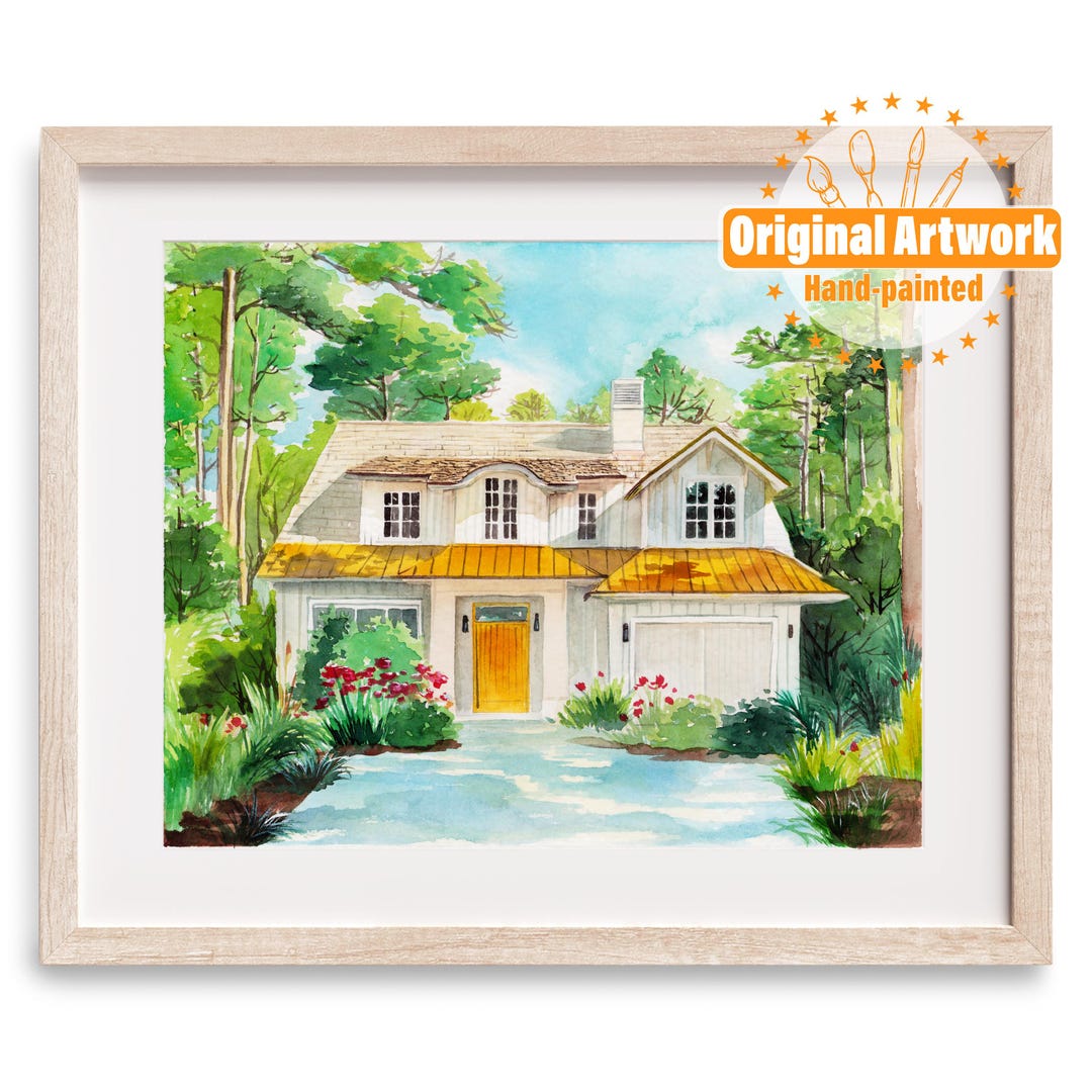 Custom Hand-painted House Painting,watercolor Home,housewarming Gift ...