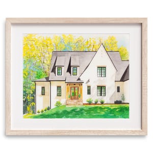 House Portrait, House Painting, Housewarming Gift, Realtor Gift, Home ...