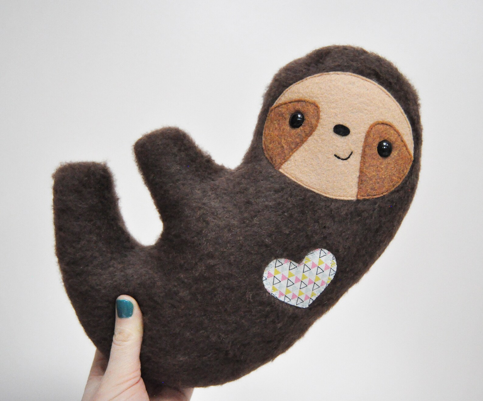 Furry Cuddly Sloth Geometric Heart READY TO SHIP - Etsy