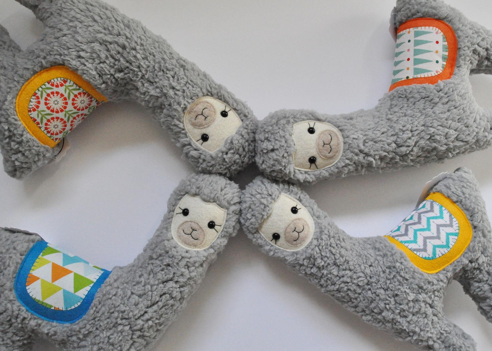 Fuzzy Gray Llama Alpaca Plushie - Yellow Flower Floral - READY TO SHIP ...