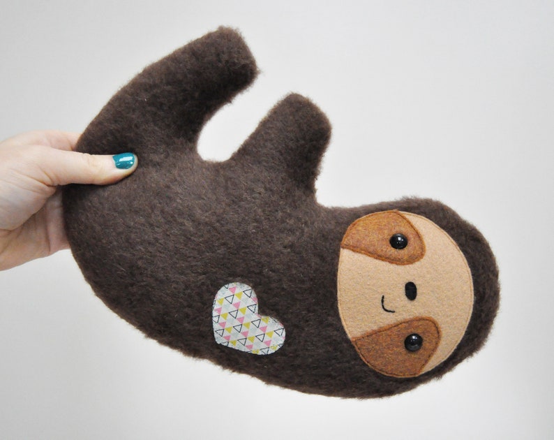 Furry Cuddly Sloth Geometric Heart READY TO SHIP - Etsy