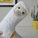 Fuzzy Llama Alpaca Plushie - Yellow and Light Blue Geometric Pattern ...