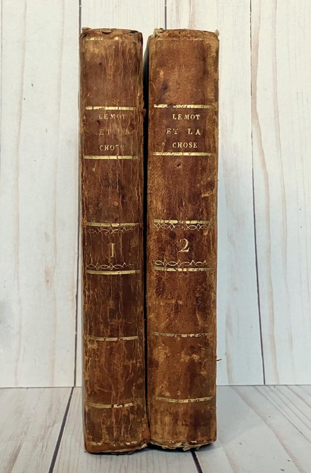 Antique French Book Set From the Early-1800's – Two Volumes of Le Mot ...