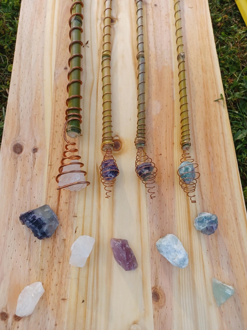 Electroculture, Crystal Wand Made With Solid 99.9% Pure Copper, Natural ...