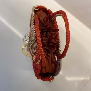 Handmade Braided Rope Bag W/gold Chain Unique & Stylish Market Tote ...