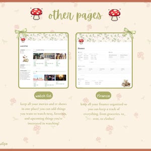 ୨୧ Cottagecore Themed Planner Template | Aesthetic Notion Planner ...