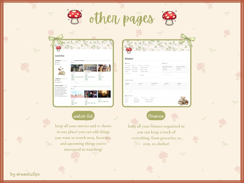 ୨୧ Cottagecore Themed Planner Template | Aesthetic Notion Planner ...