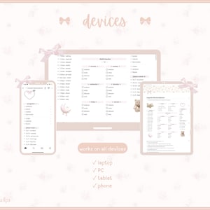 ୨୧ Coquette Themed Notion Template | Aesthetic Notion Planner | Digital ...