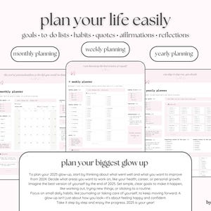 ୨୧ 2025 Glow up Planner Notion Template | That Girl Notion Template | Fitness Planner | Glow up ...