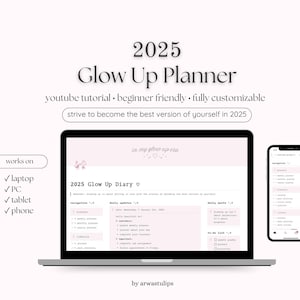 ୨୧ 2025 Glow up Planner Notion Template | That Girl Notion Template ...