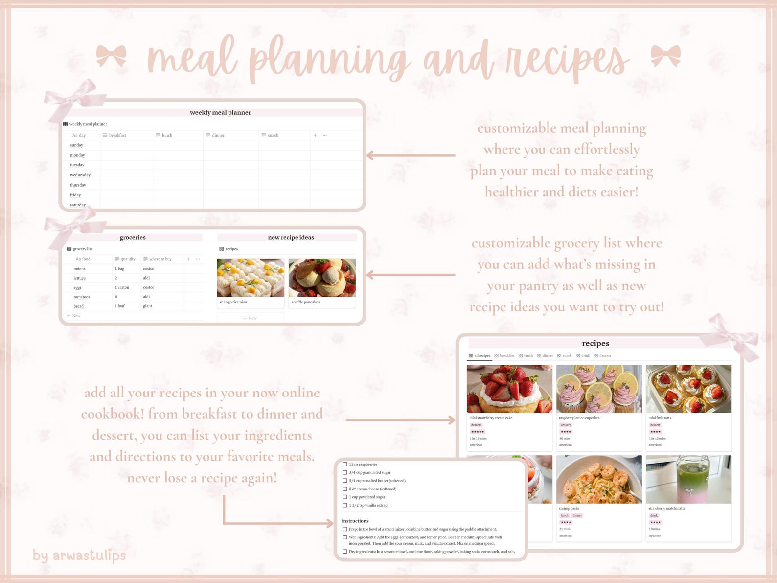 ୨୧ Coquette Themed Notion Template | Aesthetic Notion Planner | Digital ...