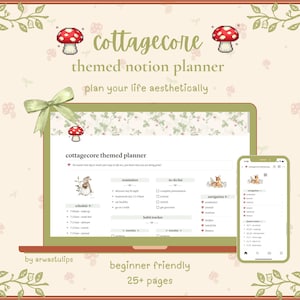 ୨୧ Cottagecore Themed Planner Template | Aesthetic Notion Planner ...
