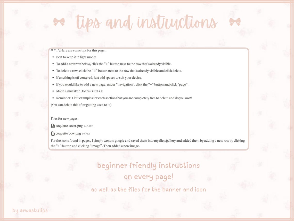 ୨୧ Coquette Themed Notion Template Aesthetic Notion Planner Digital ...