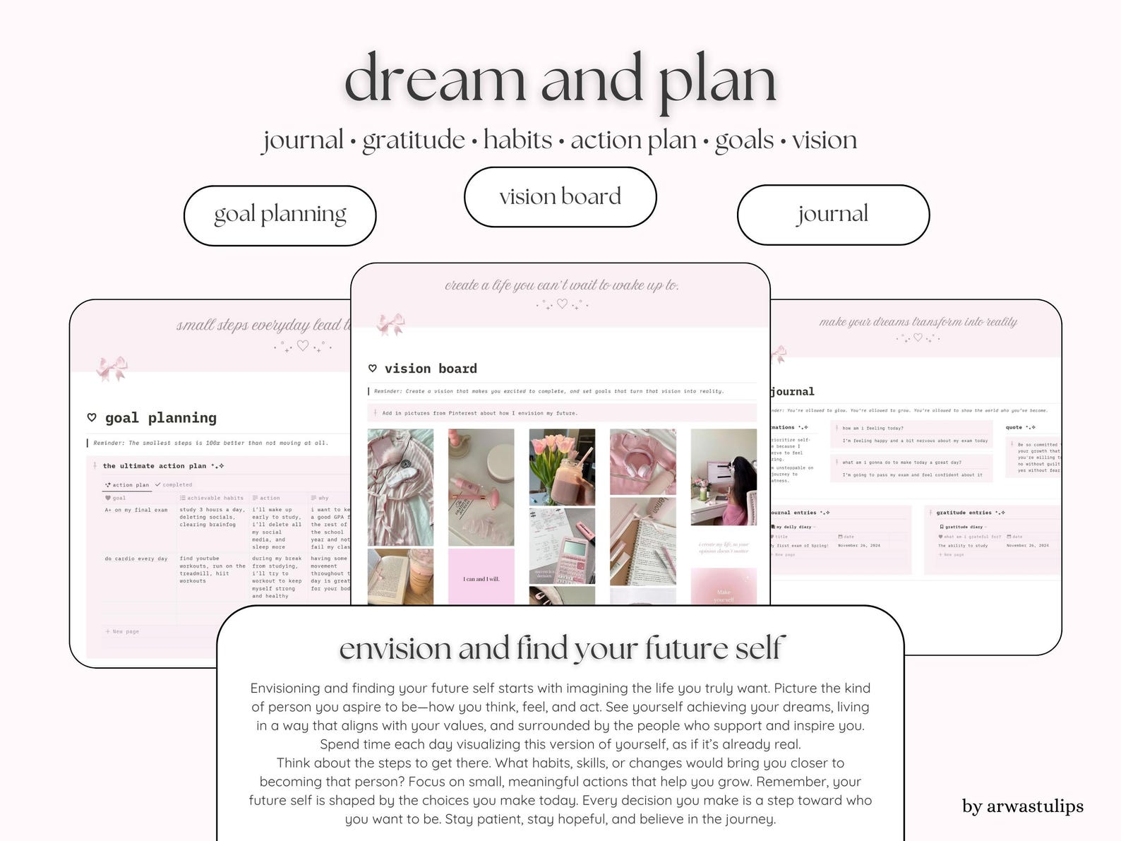 ୨୧ 2025 Glow up Planner Notion Template | That Girl Notion Template ... ୨୧ 2025 Glow up Planner Notion Template | That Girl Notion Template ...