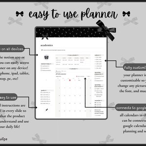 ୨୧ Dark Coquette Themed Notion Template | Aesthetic Notion Planner ...