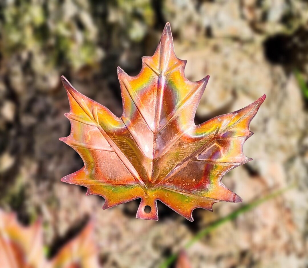 Handcrafted Copper Sycamore Leaf | Small Garden Art Decor - Etsy UK