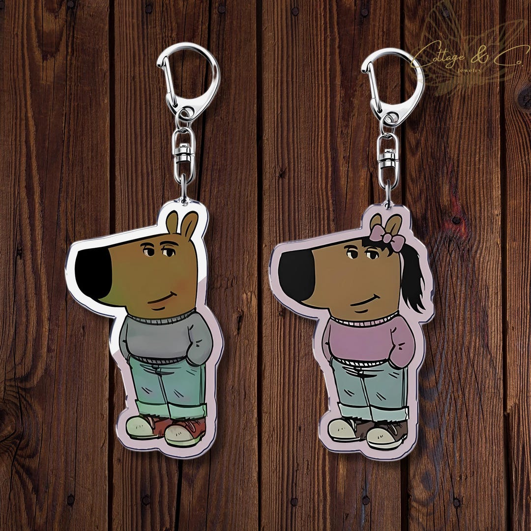 Chill Guy Keychain Meme Keychain Just a Chill Guy Who Doesnt Give AF ...