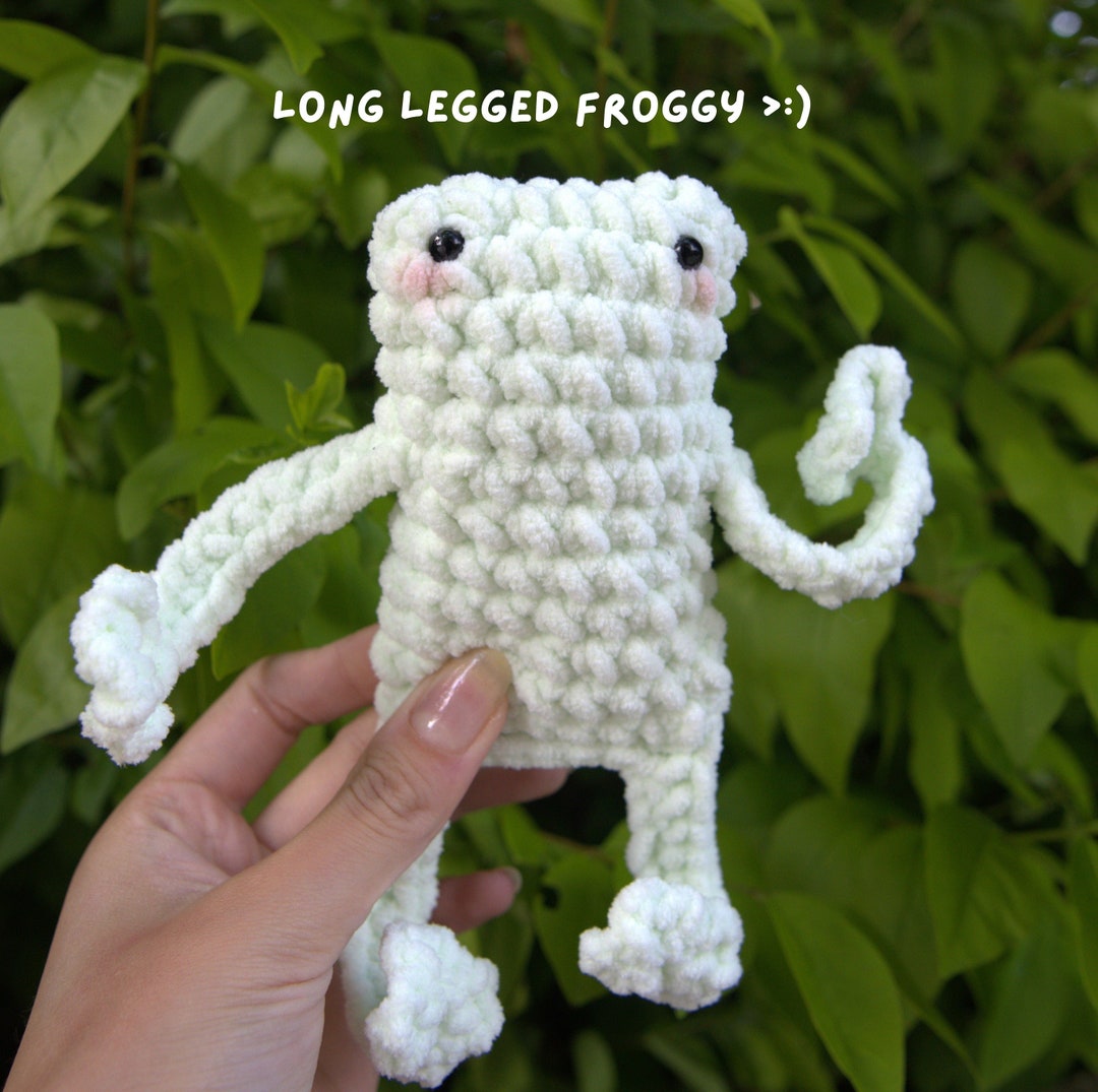 Crochet Long Legged Leggy Handmade Frog Plush - Available in 2 Colours ...