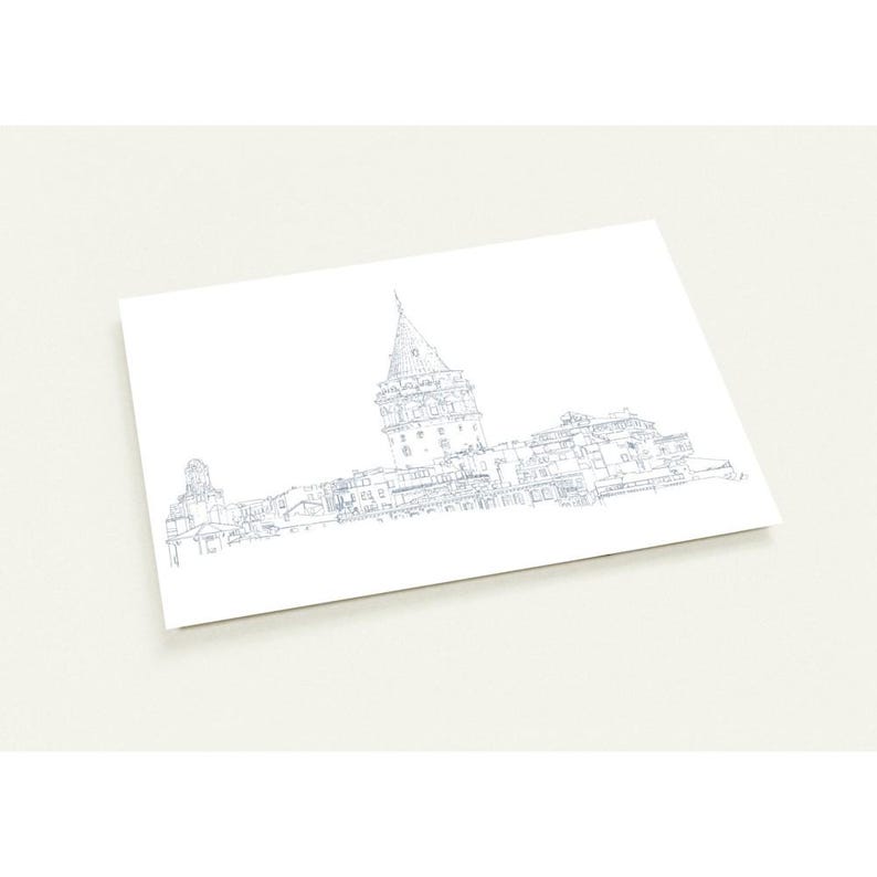 Galata Tower Ink Drawing Greeting Cards - Istanbul Art (pack of 10) - Etsy