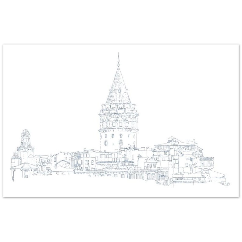 Galata Tower Ink Drawing Greeting Cards - Istanbul Art (pack of 10) - Etsy