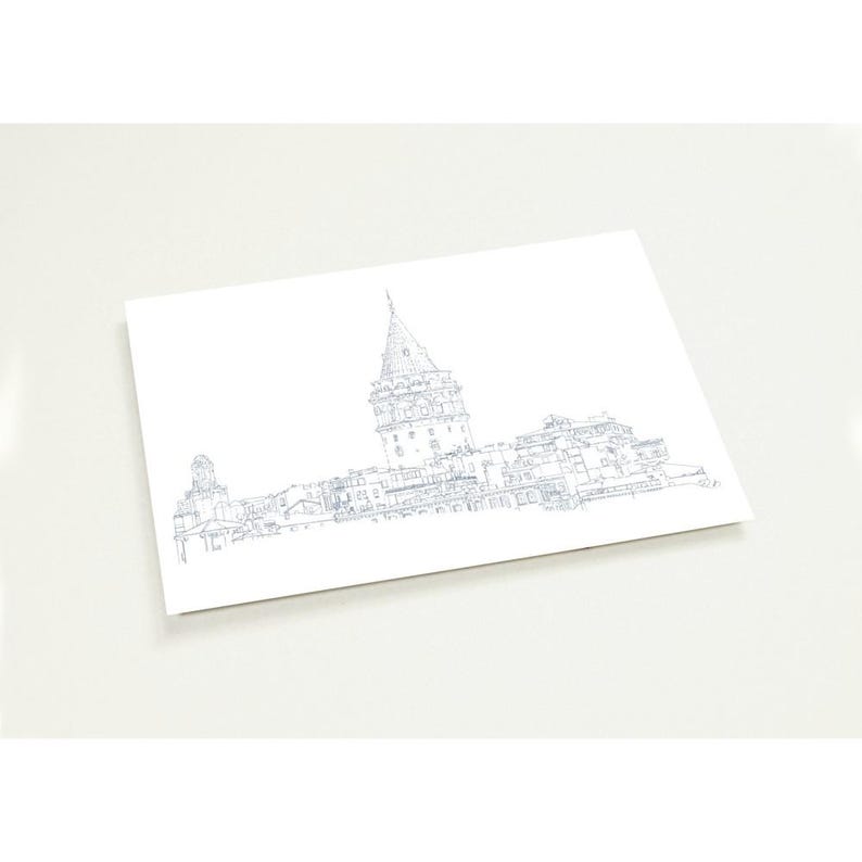 Galata Tower Ink Drawing Greeting Cards - Istanbul Art (pack of 10) - Etsy
