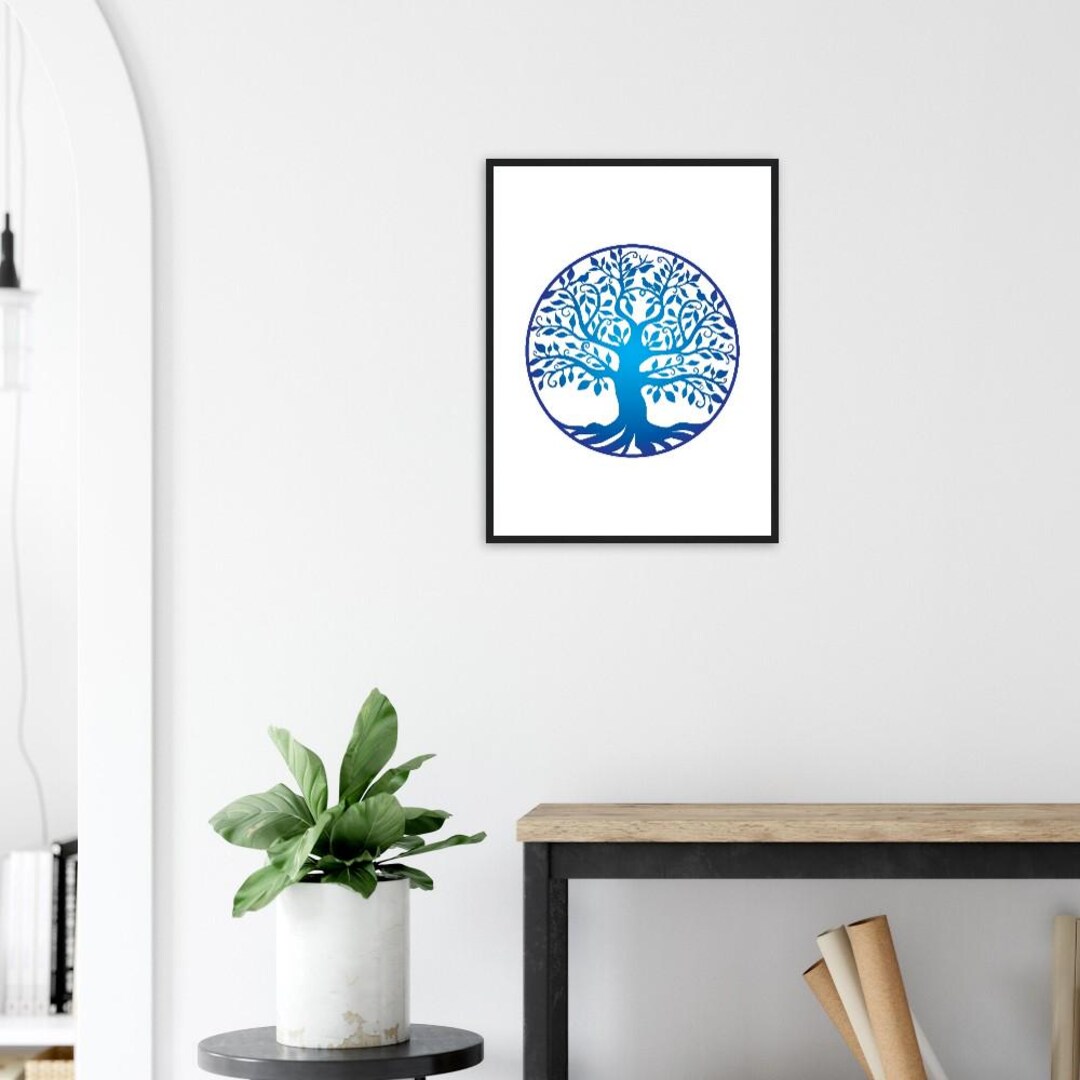 Tree of Life Symbol Blue Eternal Energy | Classic Matte Paper Wooden ...