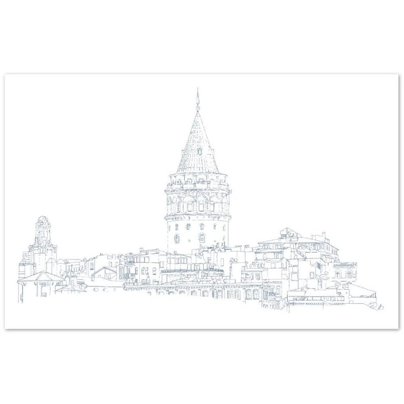 Galata Tower Ink Drawing Greeting Cards - Istanbul Art (pack of 10) - Etsy