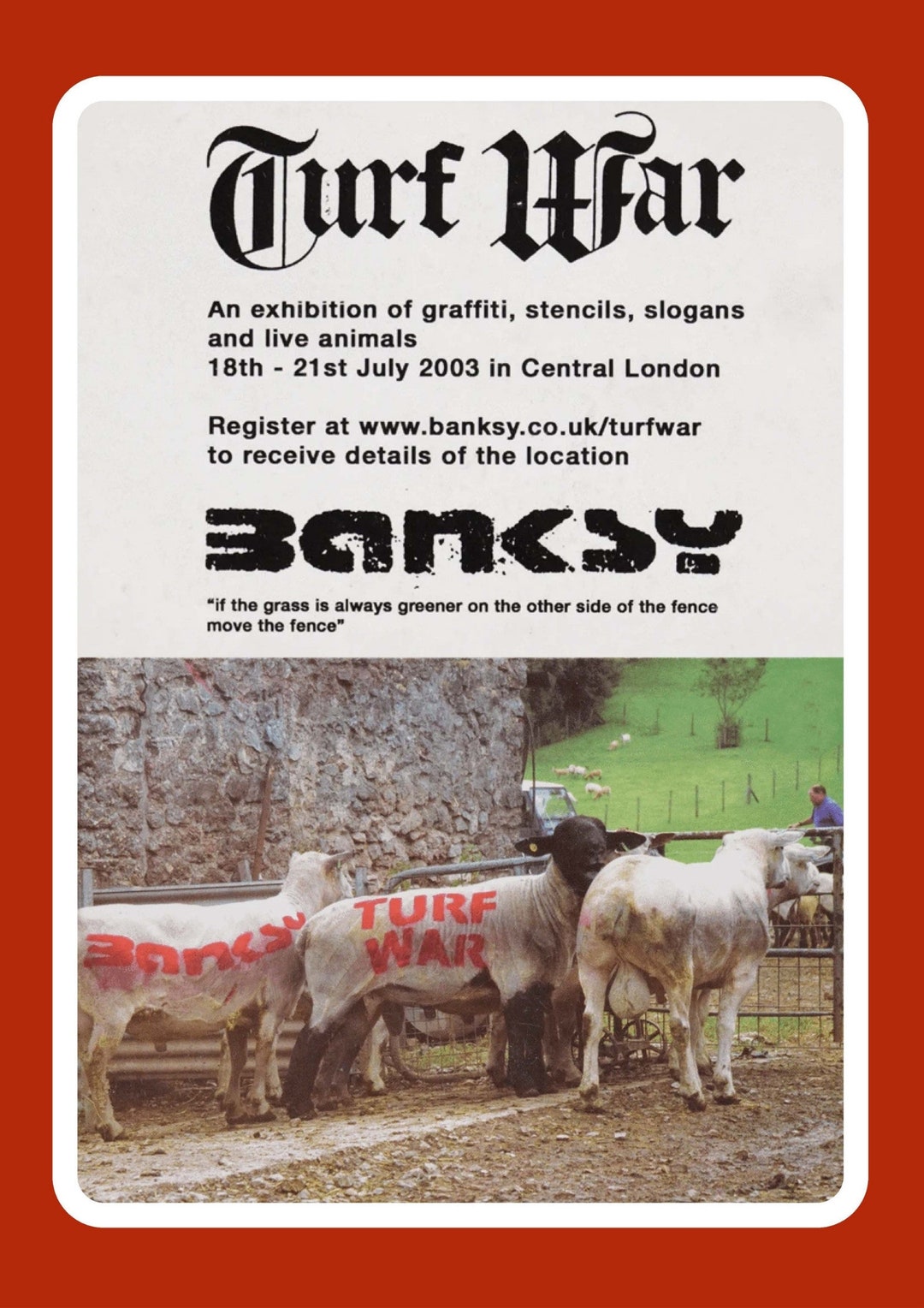 Banksy Turf War Poster Sheep Farm - Etsy