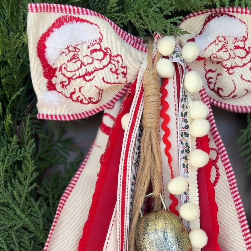 Wreath Ribbons Santa - Etsy