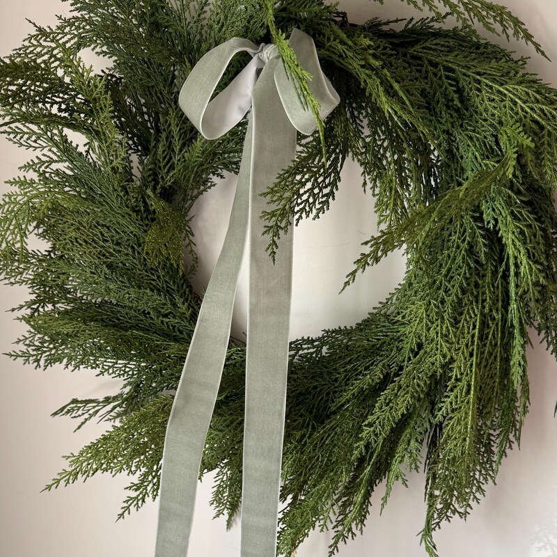Sage Velvet Wreath Bow - Etsy