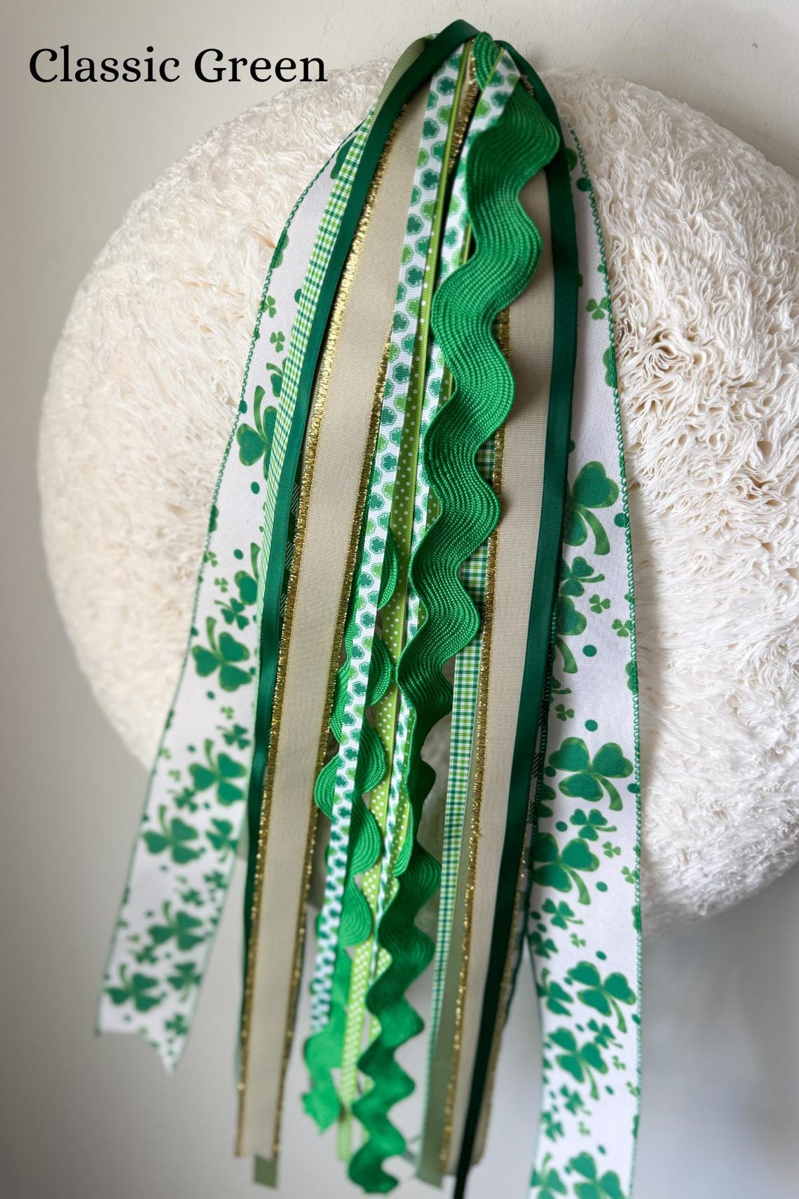 Green Ribbon St Patrick’s Day Ribbon Set for March Green Gingham Ribbon ...