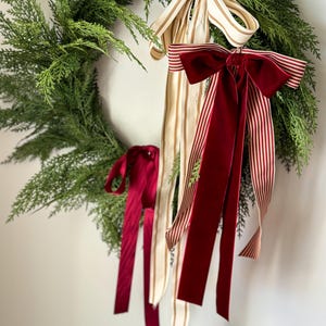 Bow Christmas Burgundy Set of Bows for Wreath Unique Christmas Bow Set ...
