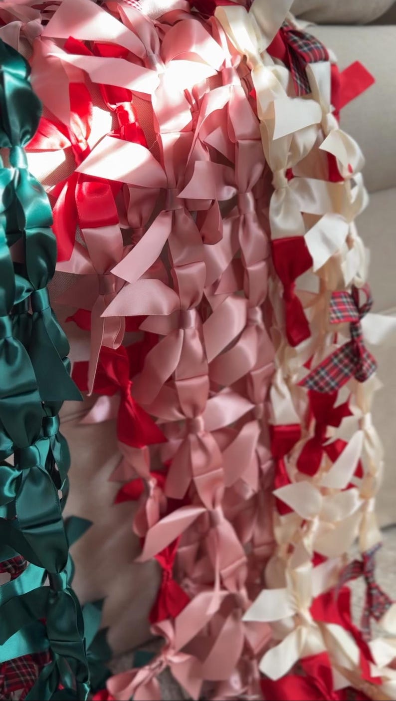 Christmas Garland Bow Themed Holiday Decor Customizable Garland Holiday ...