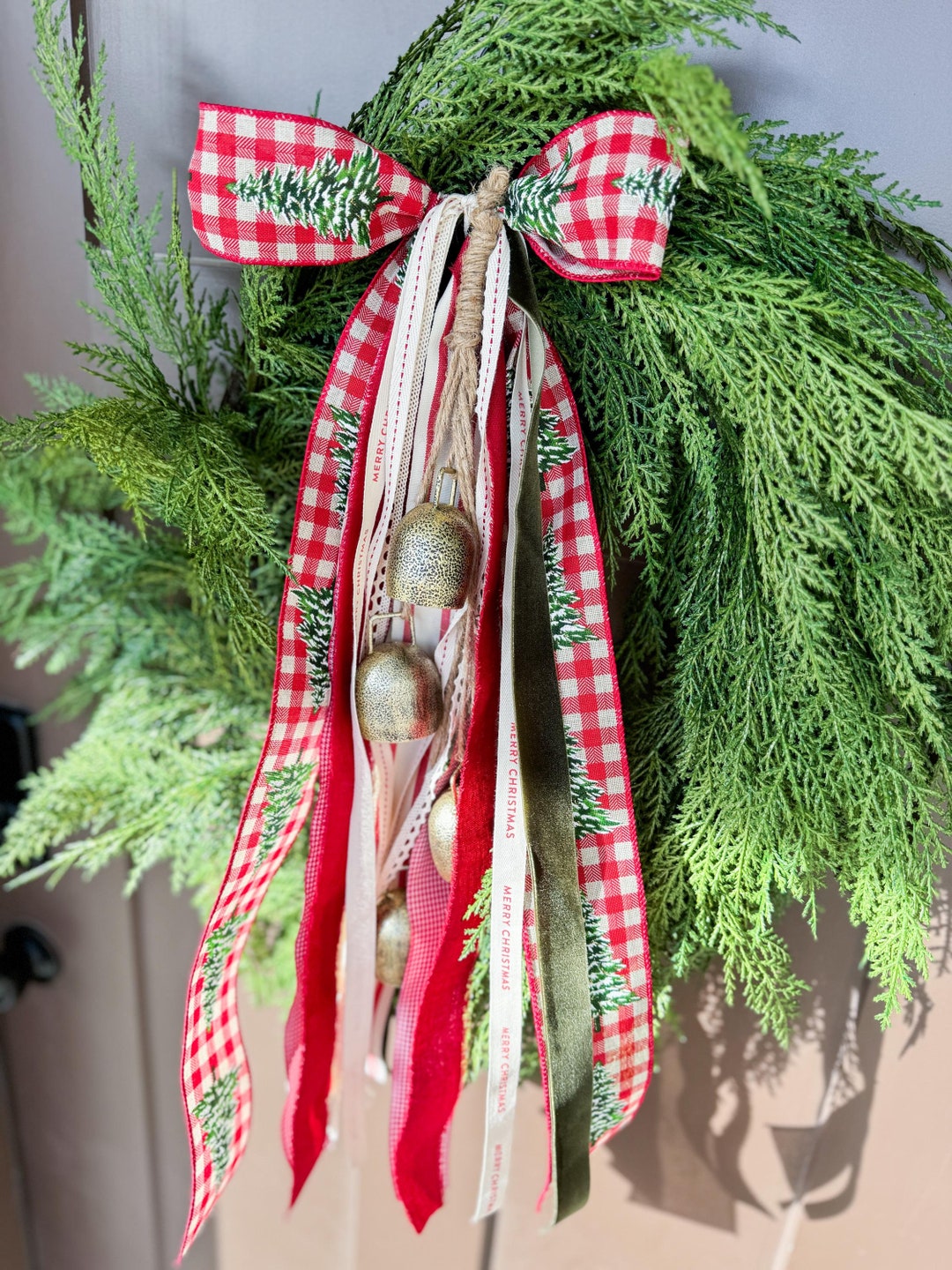 Classic Christmas Bow Red Green Christmas Ribbon Merry Christmas Ribbon ...