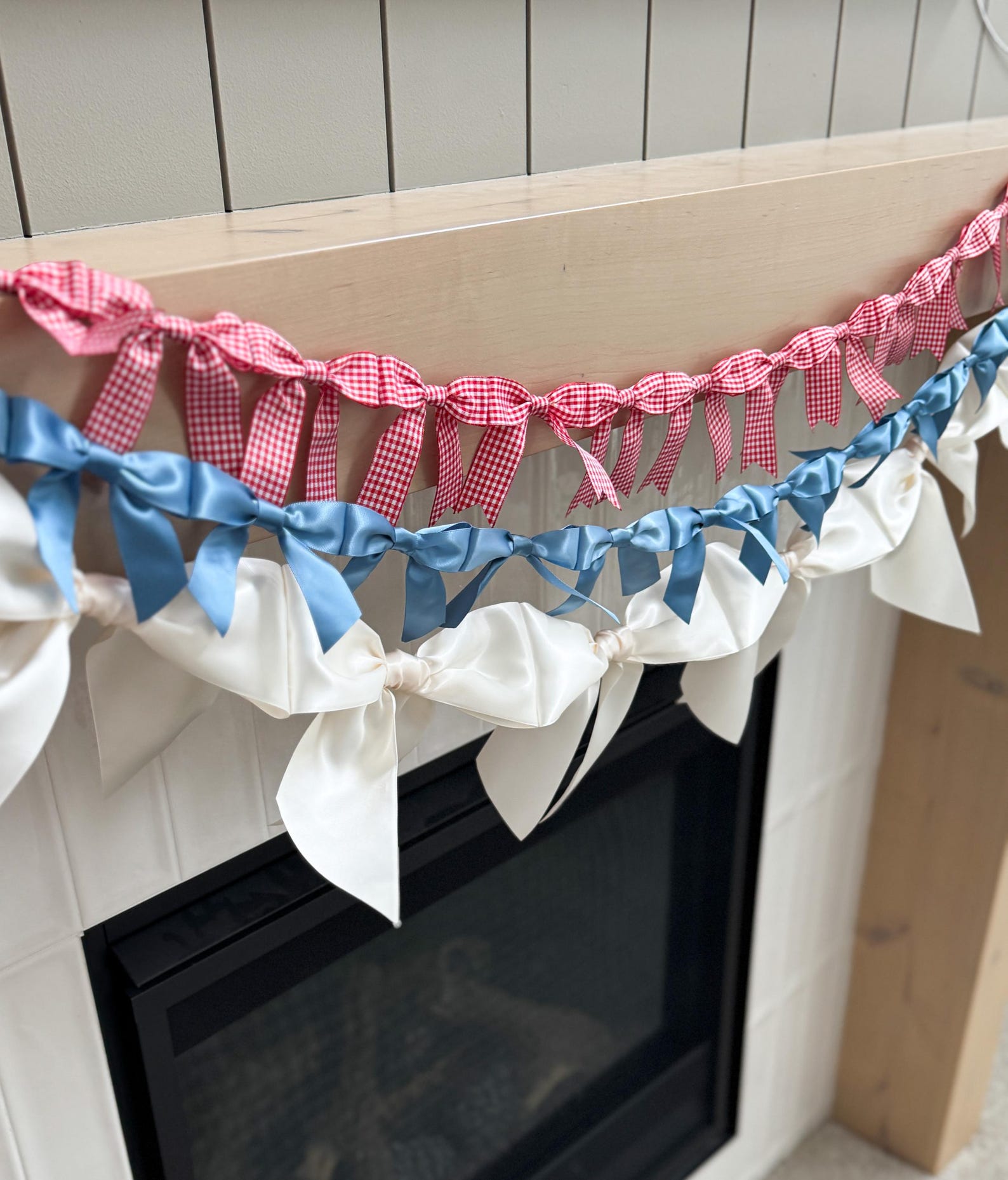 Patriotic Garland Fourth of July Red White and Blue Garland 4th of July ...