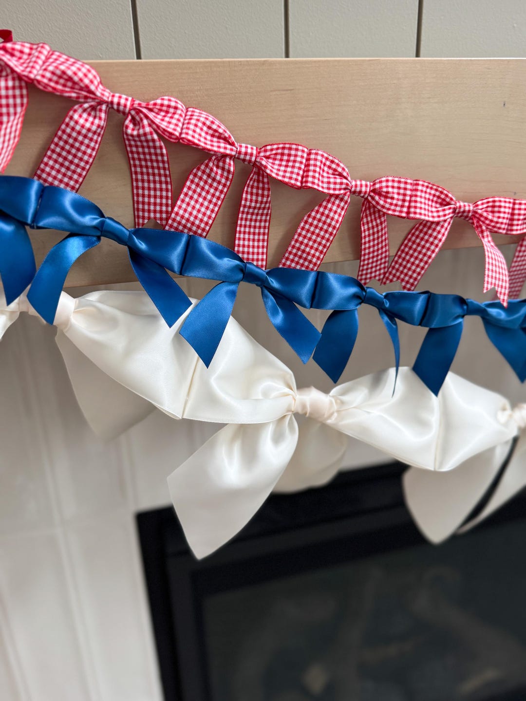 Patriotic Garland Fourth of July Red White and Blue Garland 4th of July ...