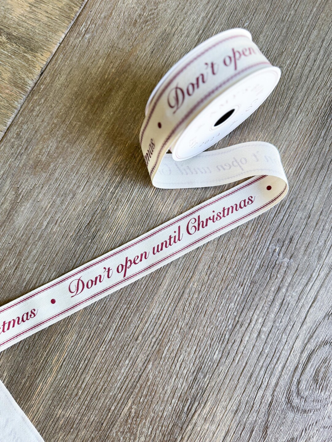 Don't Open Until Christmas Ribbon Printed Ribbon Do Not Open Until ...
