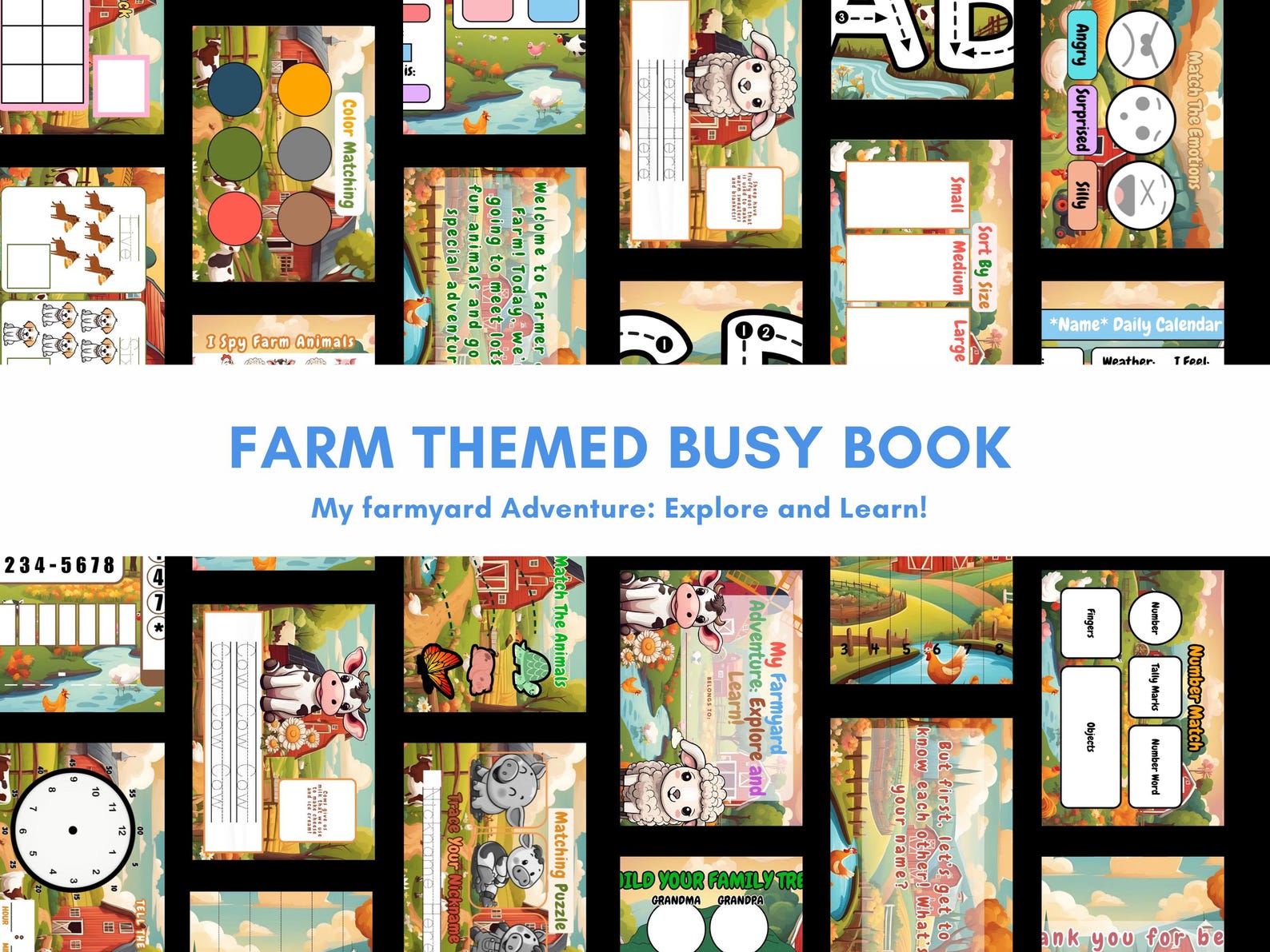 Farm Themed Busy Book Printable Templates Canva Busy Book Templates - Etsy