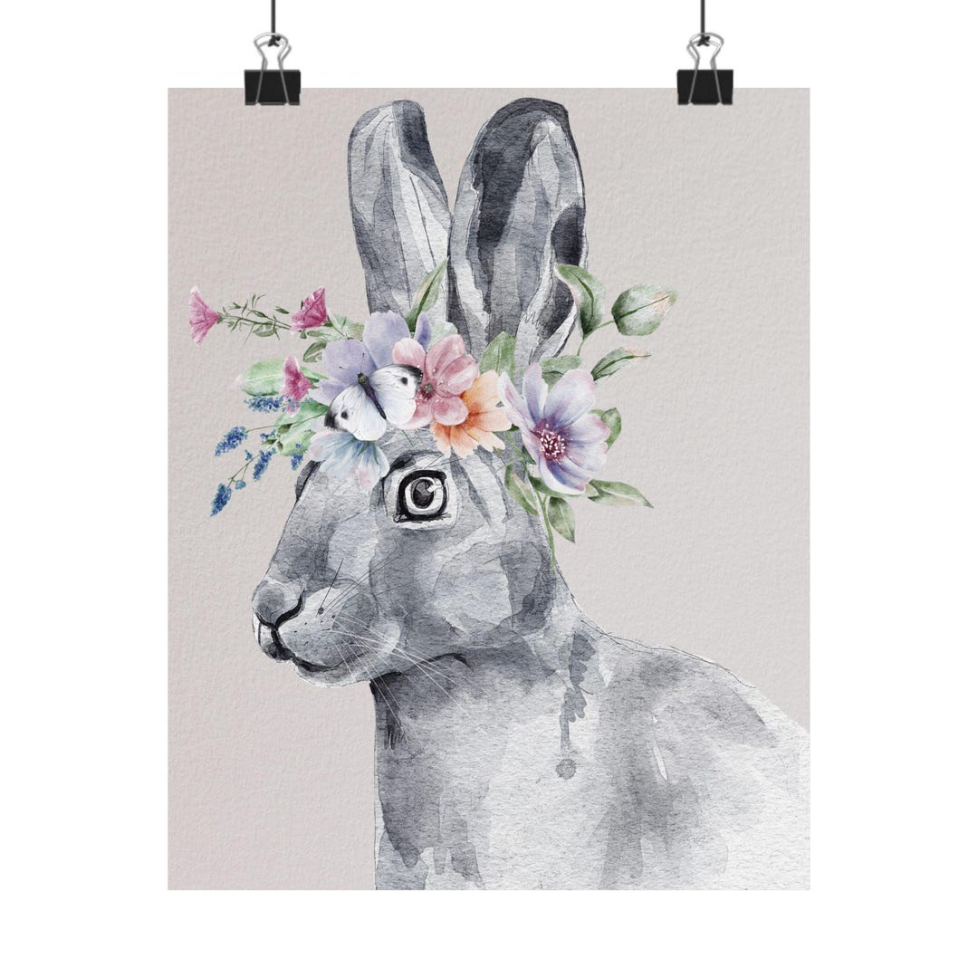 Nursery Animals Poster Matte Vertical Poster | Watercolor Wall Art ...