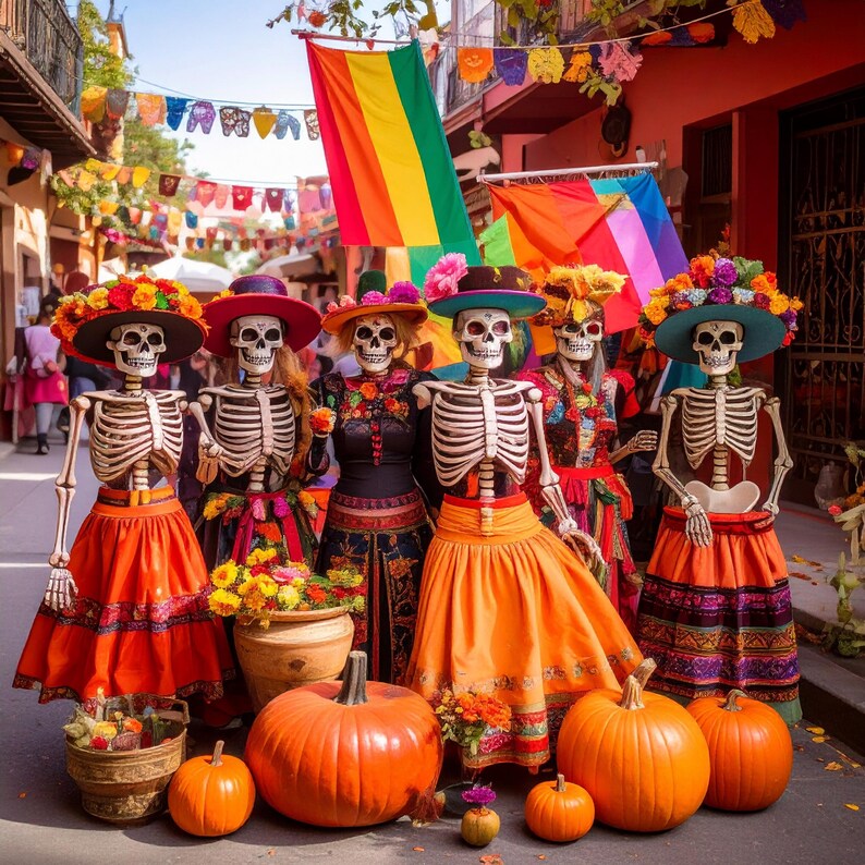 LGBTQIA+ Pride Halloween Skeleton Digital Bundle, 21 Spooky Pride ...